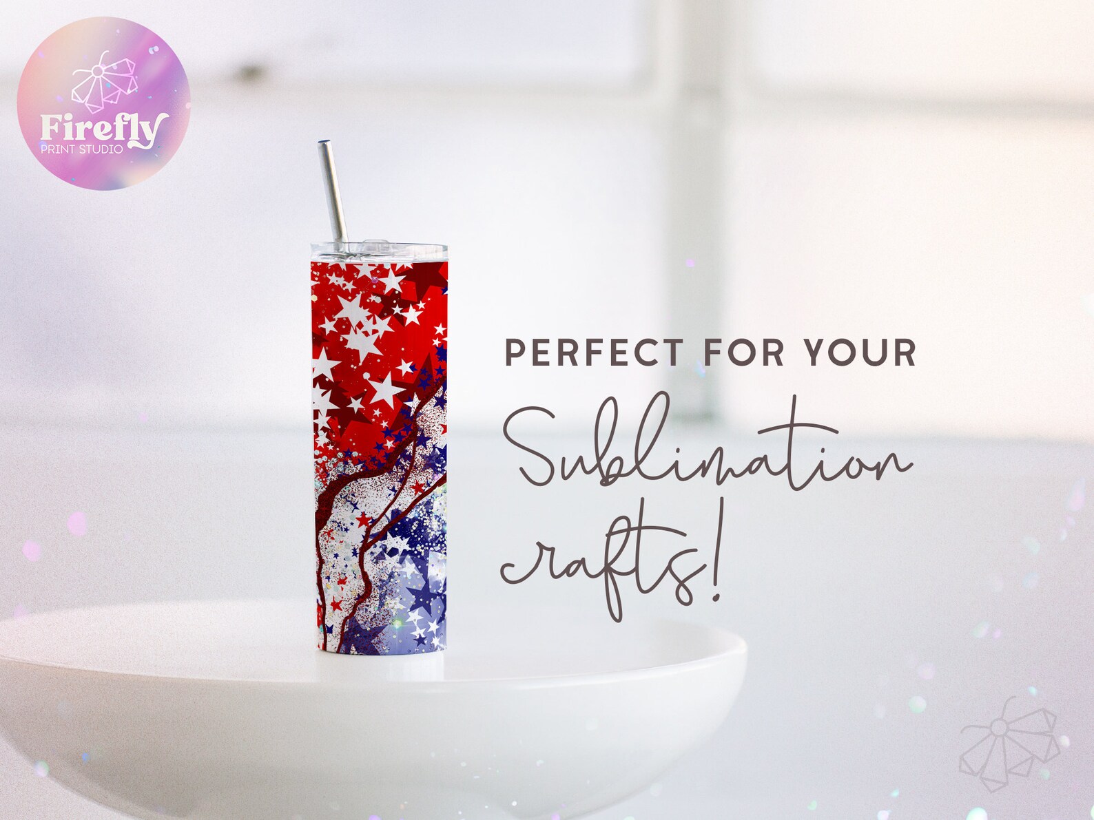 Fourth of July Tumbler, 20 Oz Skinny, Stars Sublimation Design, Red ...