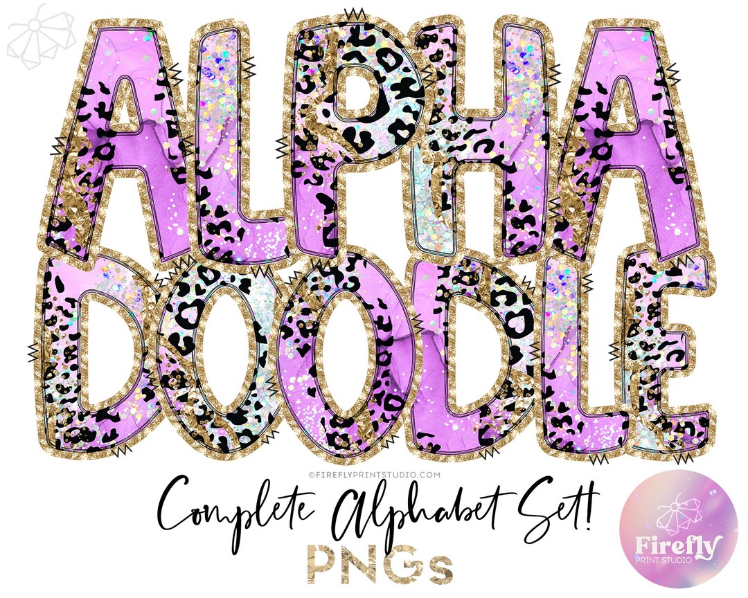 Alpha Doodles PNG, Lavender Lilac Purple Leopard, Cheetah Sublimation ...