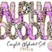 Pink Leopard Alpha Doodle, Letters for Sublimation, Alphabet Set, Cup ...