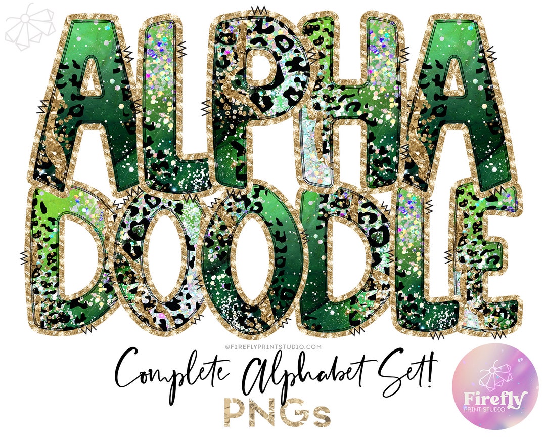 Alpha Doodles PNG, Shamrock Green Leopard, Cheetah Sublimation, St ...