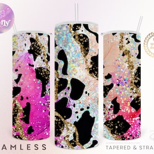 Cow Hide Tumbler Wrap, Pink 20oz Skinny Cow Print, Sublimation Designs ...