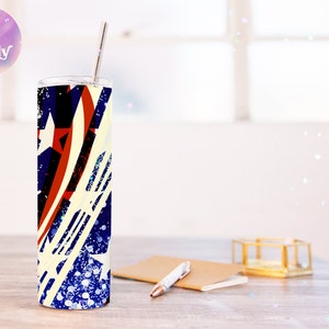 Fourth of July Tumbler, 20 Oz Skinny, Stars Stripes Sublimation Png ...