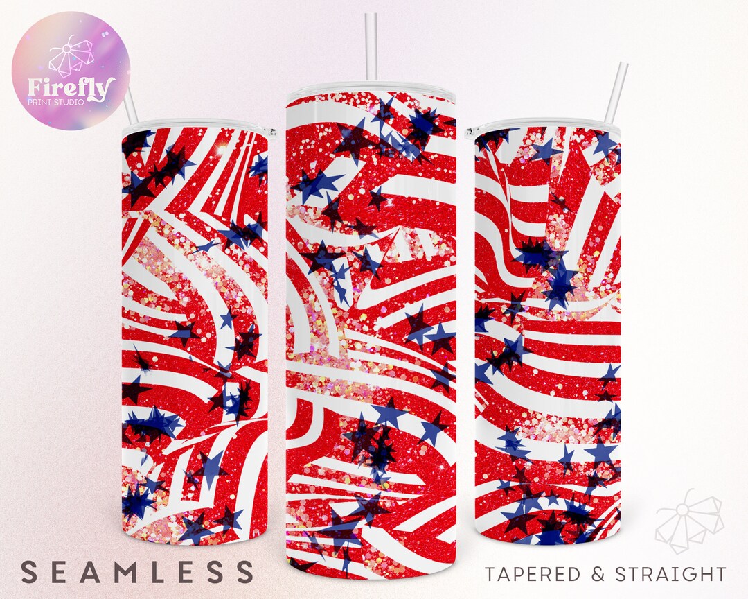 Fourth of July Tumbler, 20 Oz Skinny, Stars Sublimation Design, Red ...
