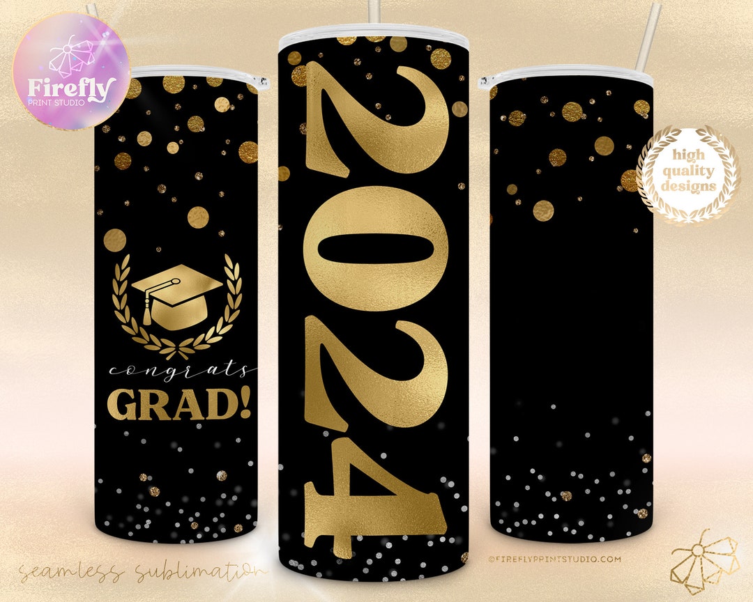 Congrats 2024 Grad 20oz Skinny Tumbler, Class of Cup, Add Your Own ...