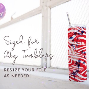 Fourth of July Tumbler, 20 Oz Skinny, Stars Sublimation Design, Red ...
