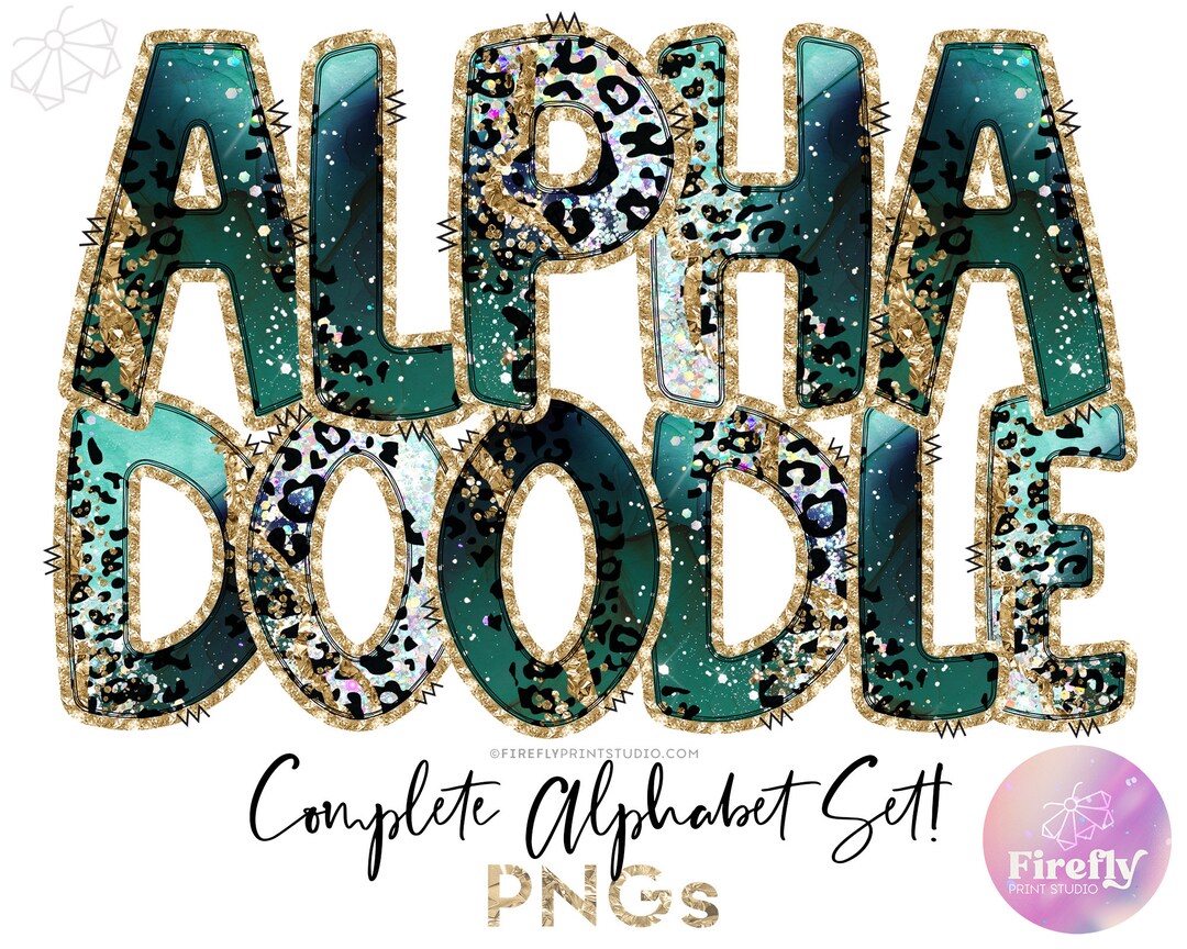 Alpha Doodles PNG, Forest Green Leopard, Cheetah Sublimation, St Paddys ...