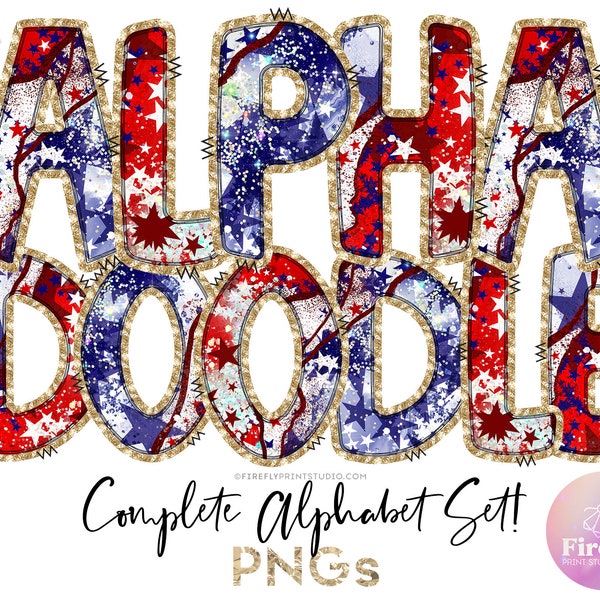 Red White Blue Font - Etsy