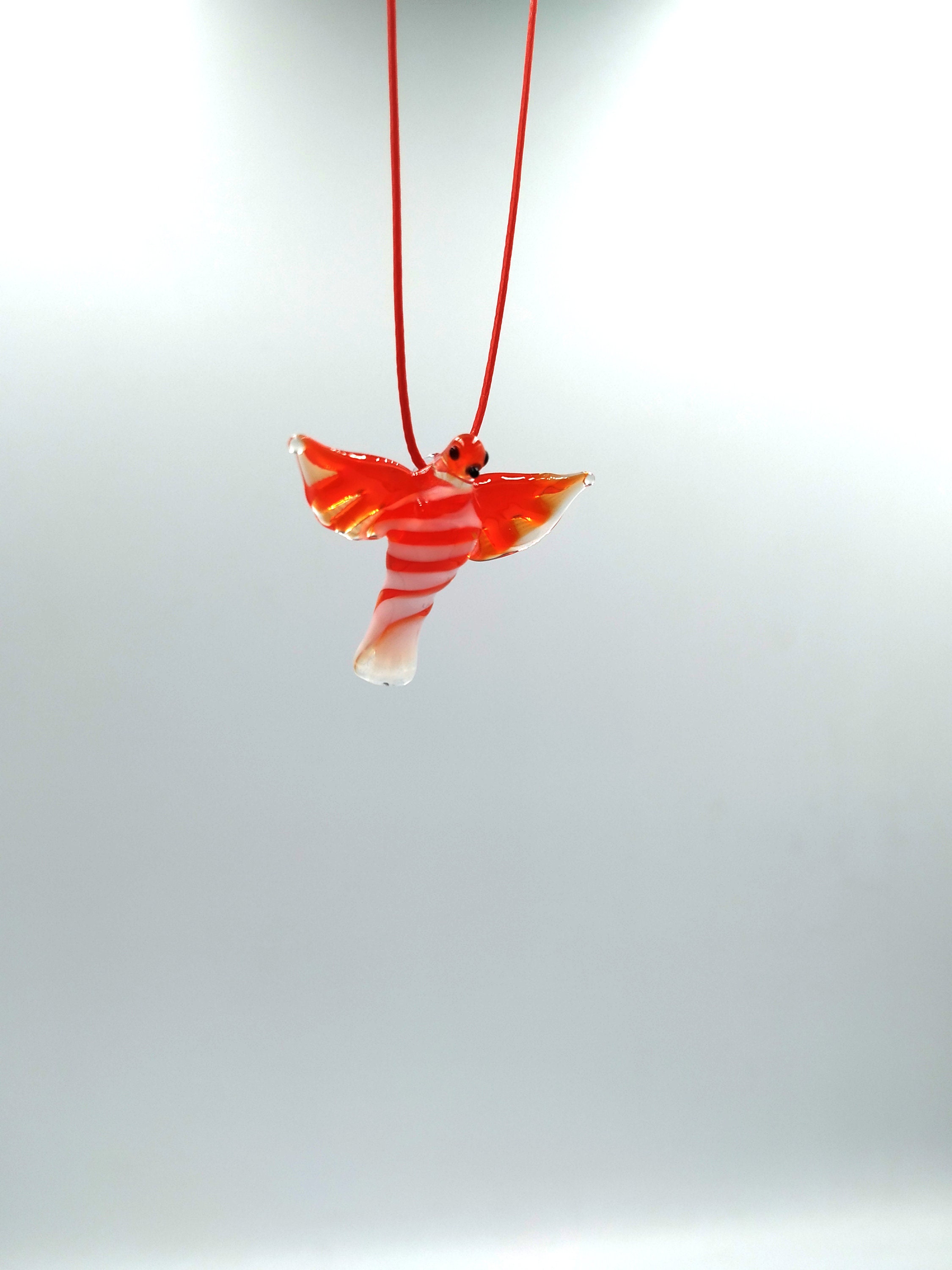 Handmade Glass Bird Necklace, Red Jewelry for Women - Etsy