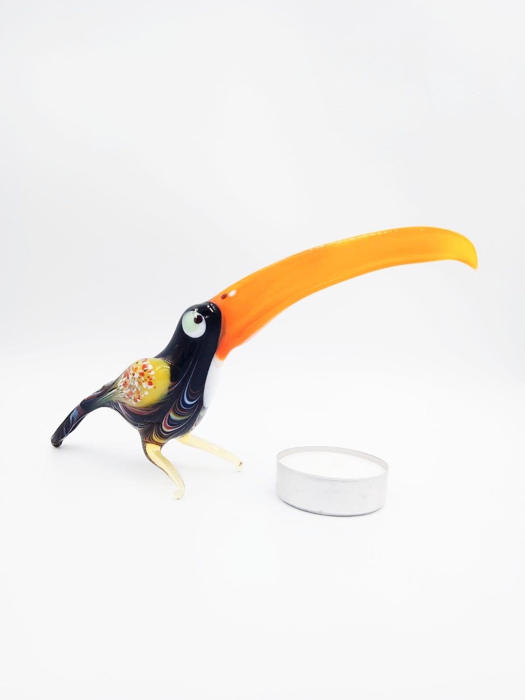 Handmade Glass Toucan Bird Figurine – Vibrant Tropical Decor, Exotic ...