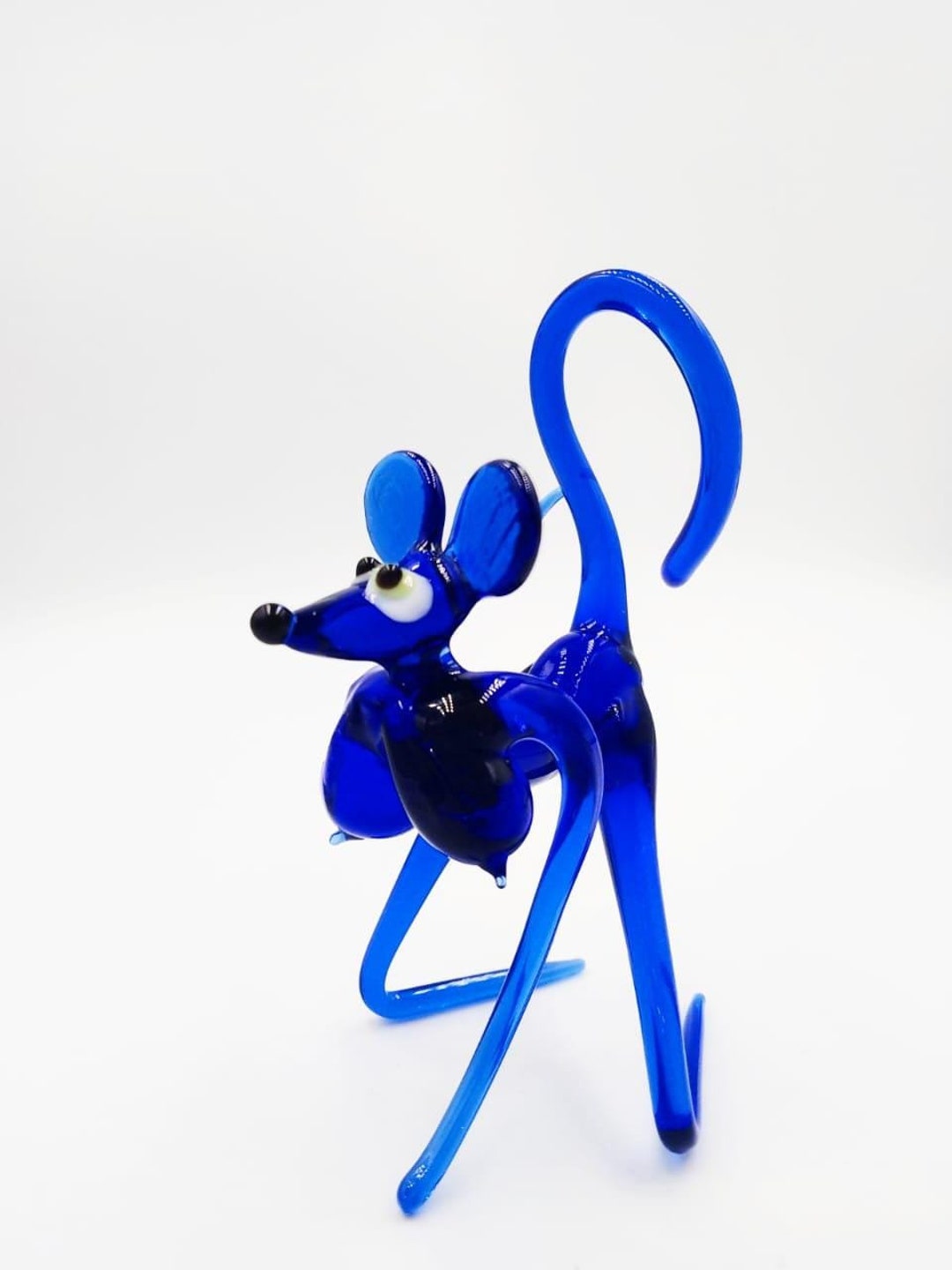 Handcrafted Glass Mouse Figurine, Cartoon-inspired Mouse Glass ...