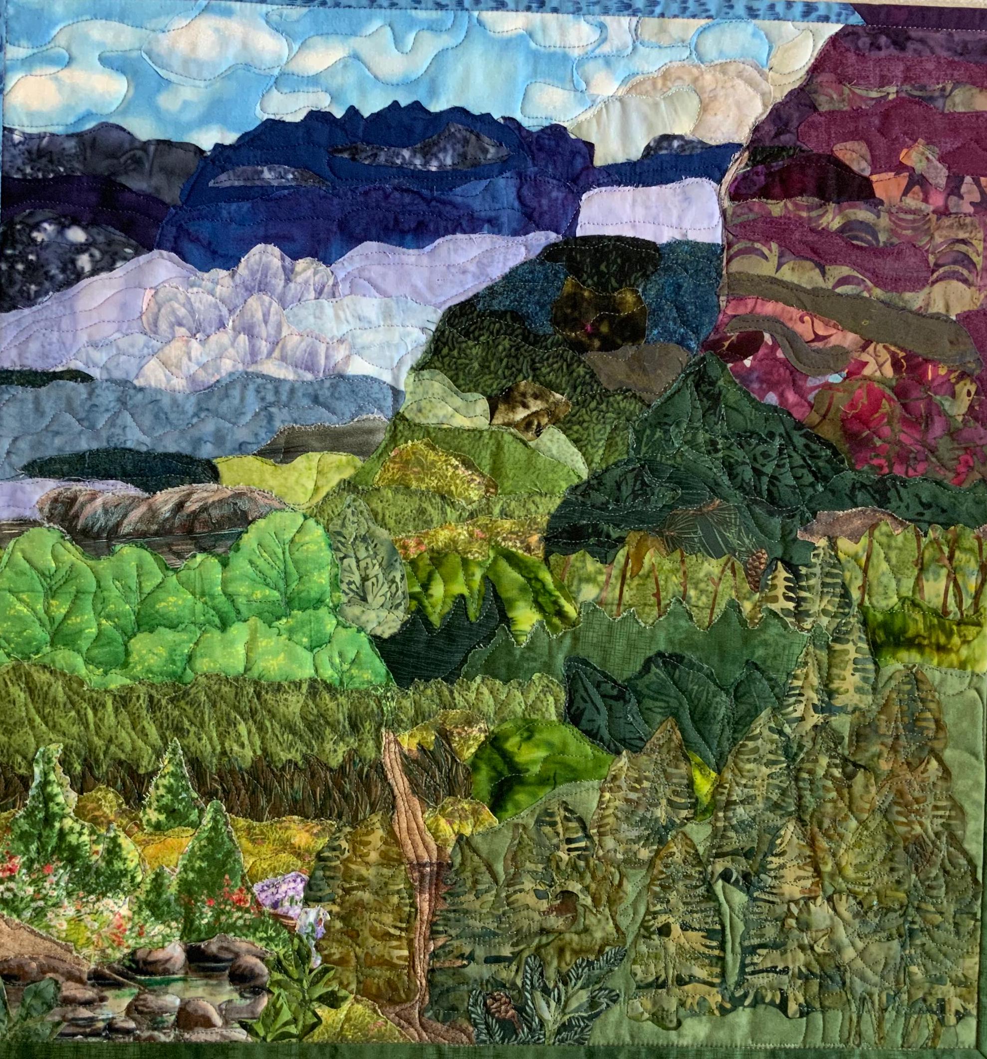Collaged Quilted Scene From Glacier Park - Etsy