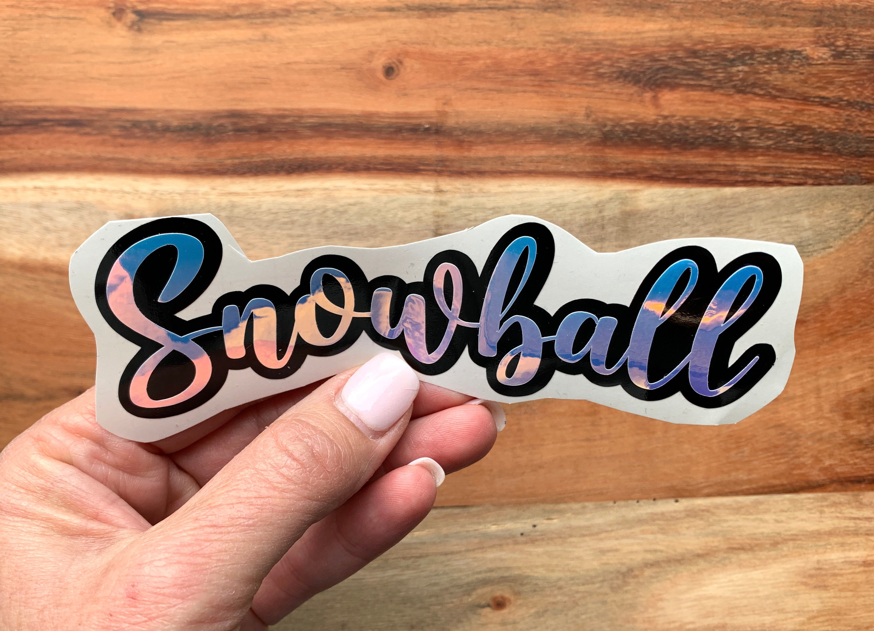 Snowball Font Personalised Name Vinyl Decal Holographic - Etsy