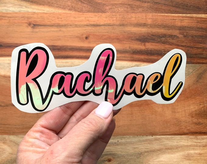 Snowball Font - Personalised Name Vinyl Decal | Holographic | Two Layer ...