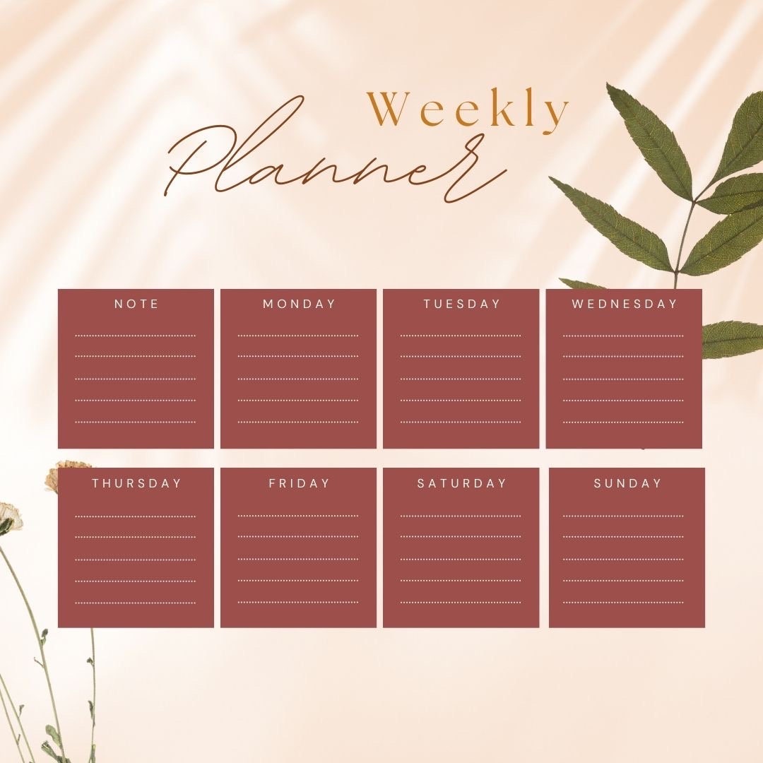 Elegant Weekly Planner - Etsy