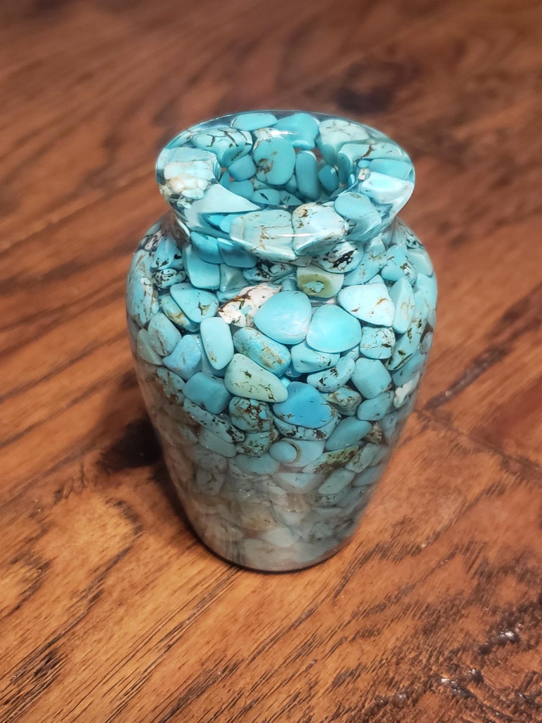 Turquoise Tumbled Stone Vase, Decorative Vase, Bathroom Decor, Home ...