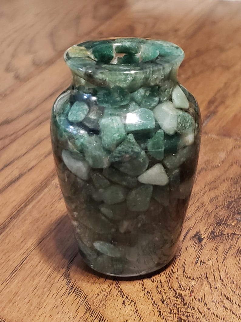 Green Aventurine Tumbled Stone Vase, Decorative Vase, Bathroom Decor ...