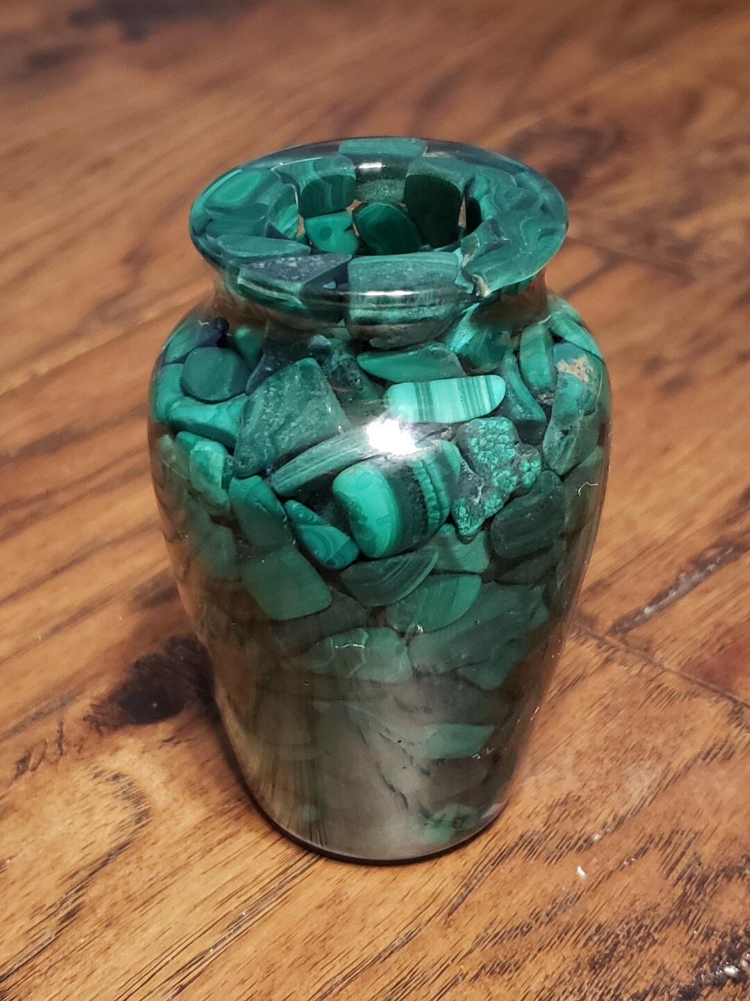 Malachite Tumbled Stone Vase, Decorative Vase, Bathroom Decor, Home ...