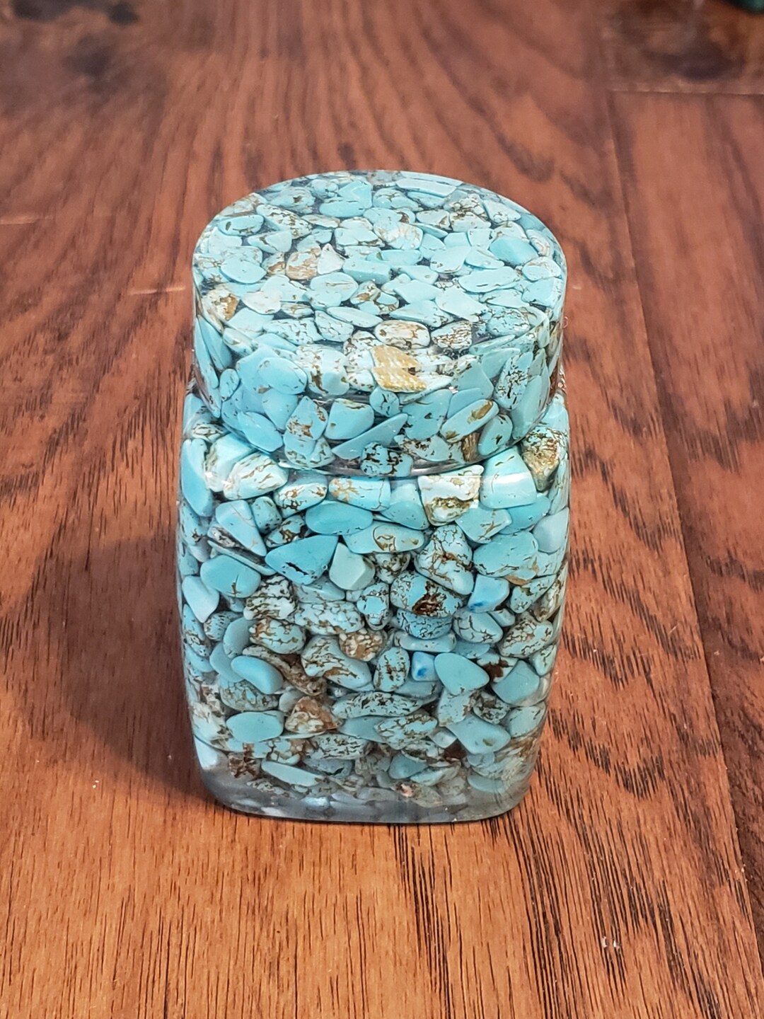 Turquoise Stone Resin Jar, Storage Container, Bathroom Decor ...