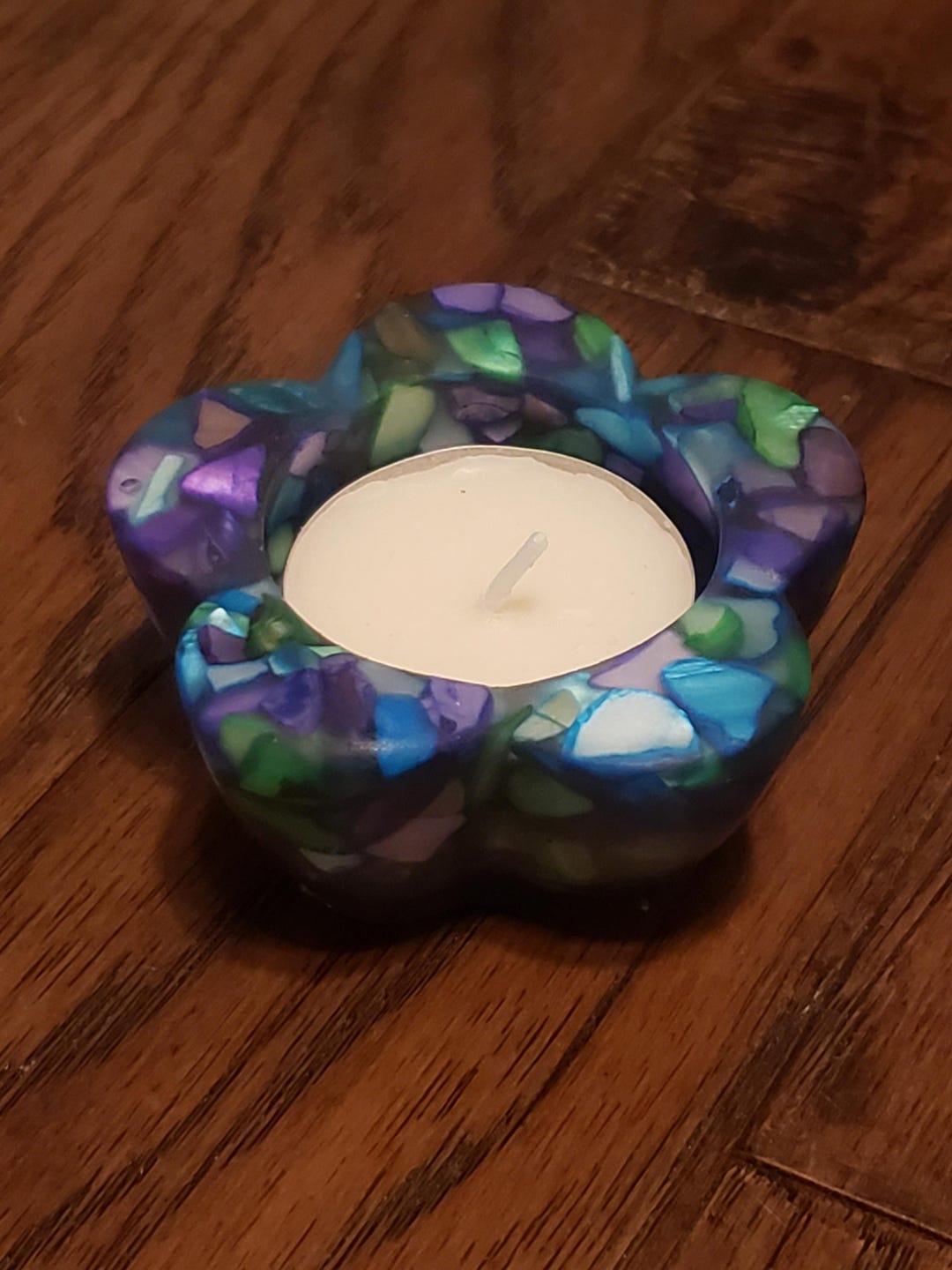 Crushed Sea Shell Star Shaped Tea Light Candle Holder, Jewelry Dish ...