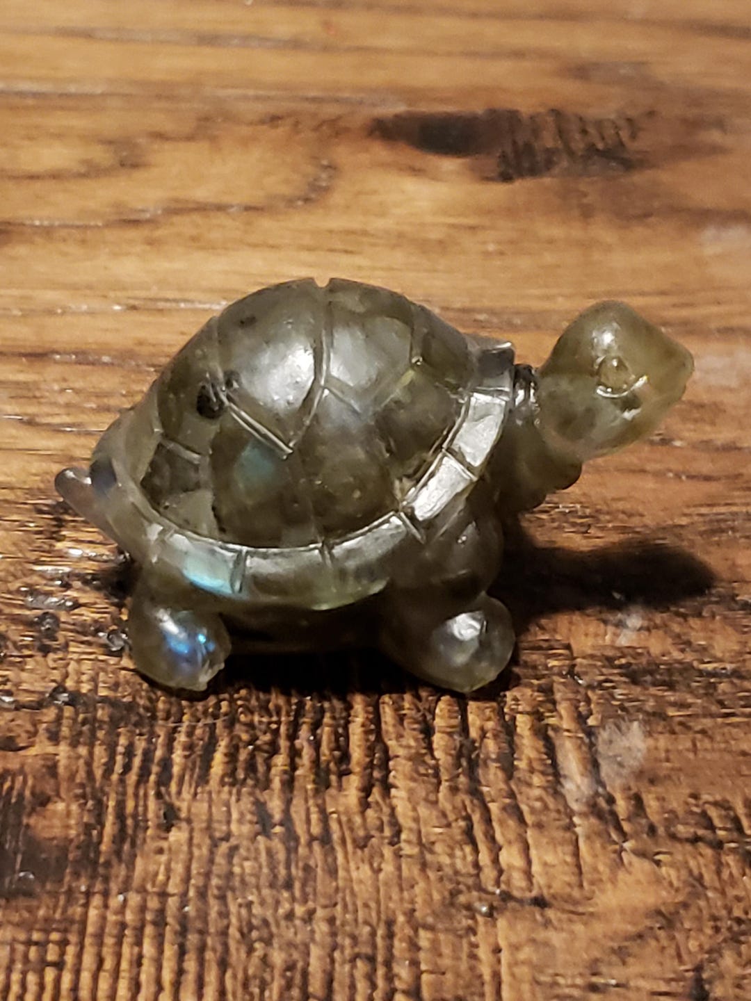 Labradorite Stone Turtle Figurine, Resin Turtle, Tiny Turtle, Gift for ...