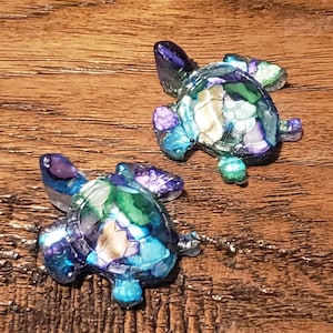 Crushed Shell Sea Turtles, Sea Turtle Figurines, Gift for Turtle Lovers ...