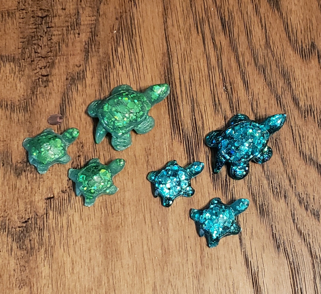 Mama and Two Baby Turtles, Turtle Figurines, Mini Turtles, Gift for ...