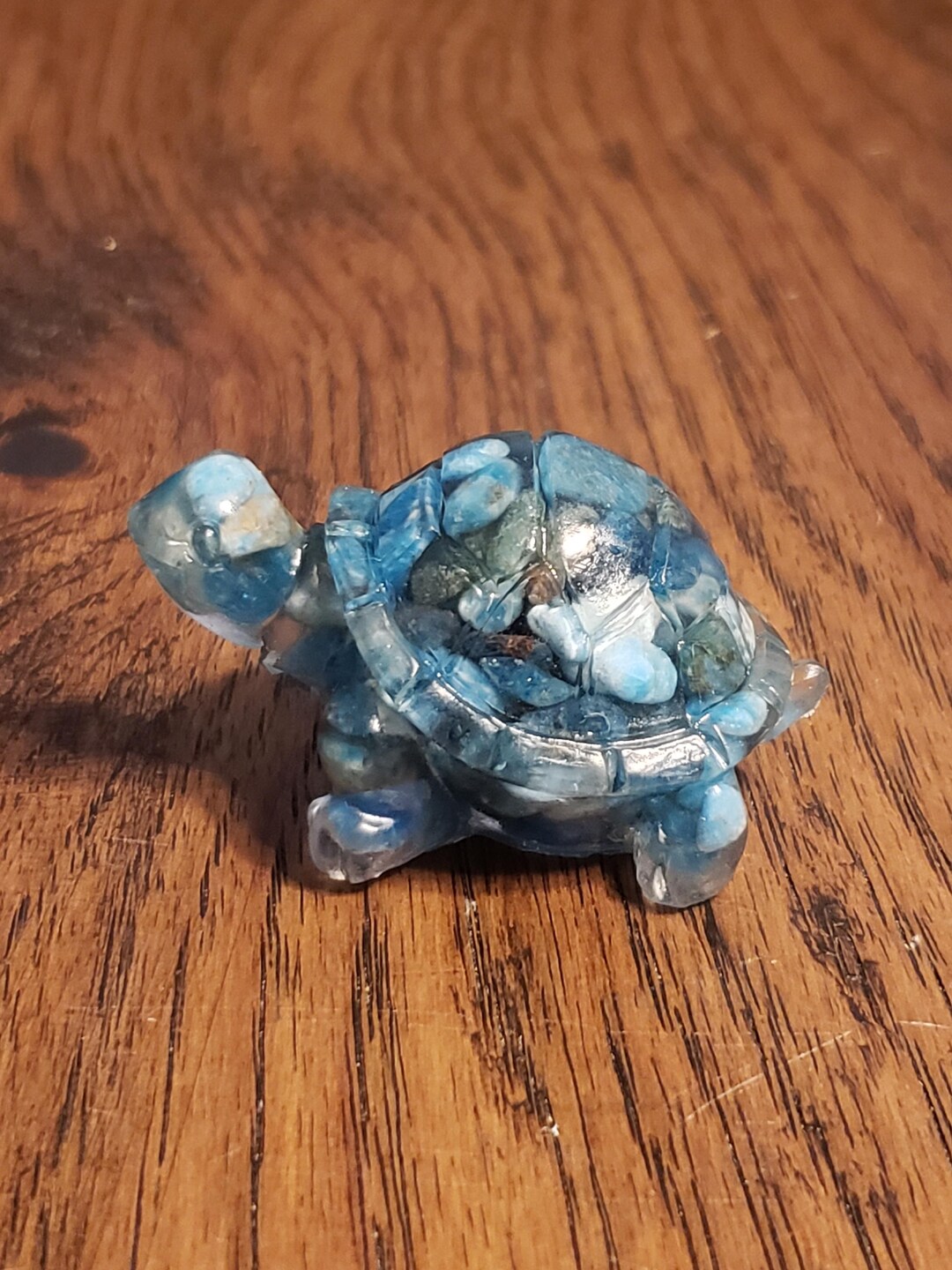 Blue Apatite Stone Turtle Figurine, Resin Turtle, Tiny Turtle, Gift for ...