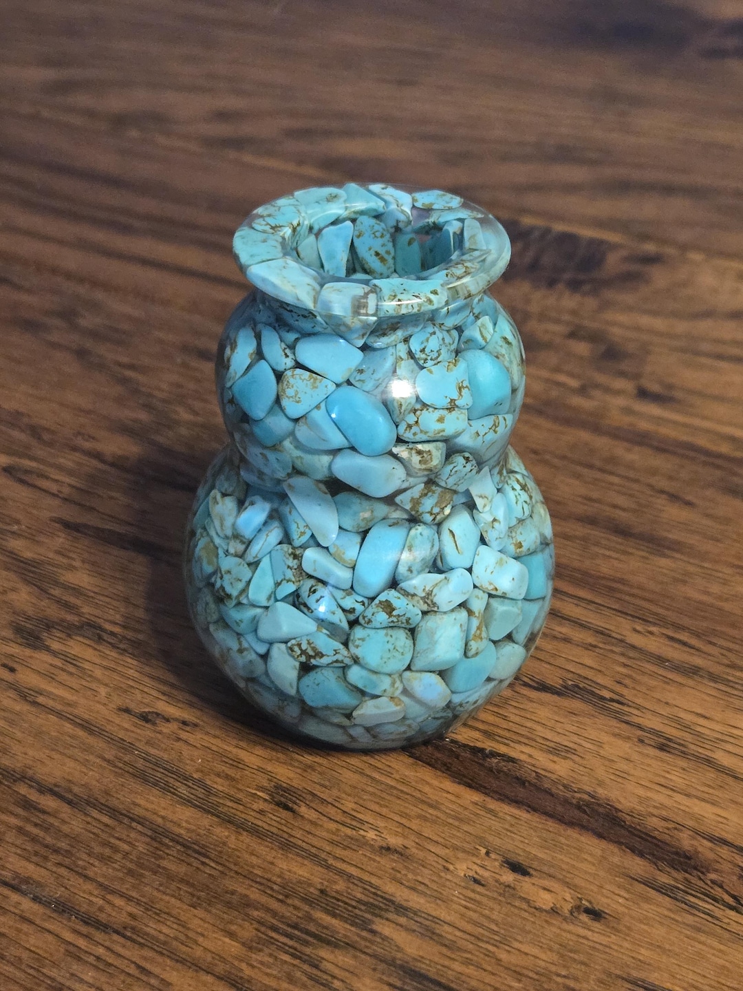 Turquoise Tumbled Stone Curvy Vase, Decorative Vase, Bathroom Decor ...