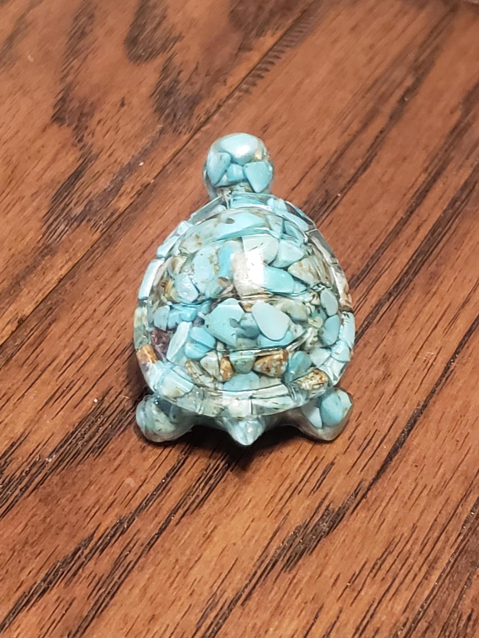 Turquoise Stone Turtle Figurine, Resin Turtle, Tiny Turtle, Gift for ...