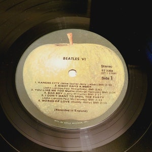 The Beatles VI Apple Records US 1975 Reissue Stereo Exc. Vinyl ...