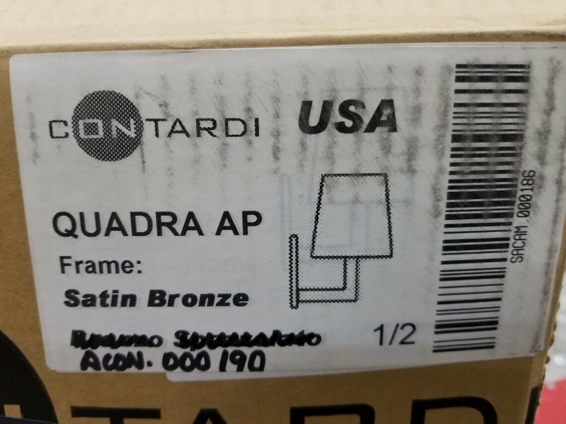 Contardi Quadra AP Wall Lamp Sconce, Satin Bronze Finish / Opera Brown ...