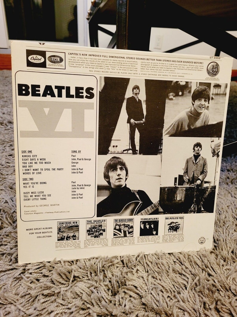 The Beatles VI Apple Records US 1975 Reissue Stereo Exc. Vinyl ...