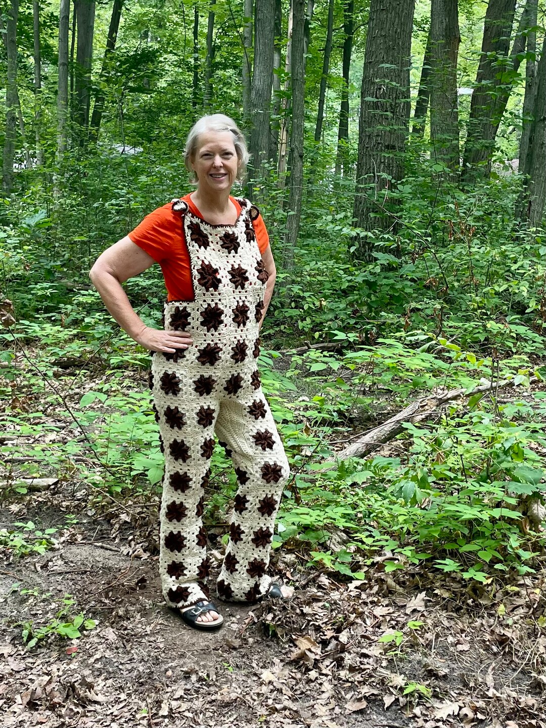 Overalls /dungarees - Made Using Thrifted Vintage Crochet Blanket ...