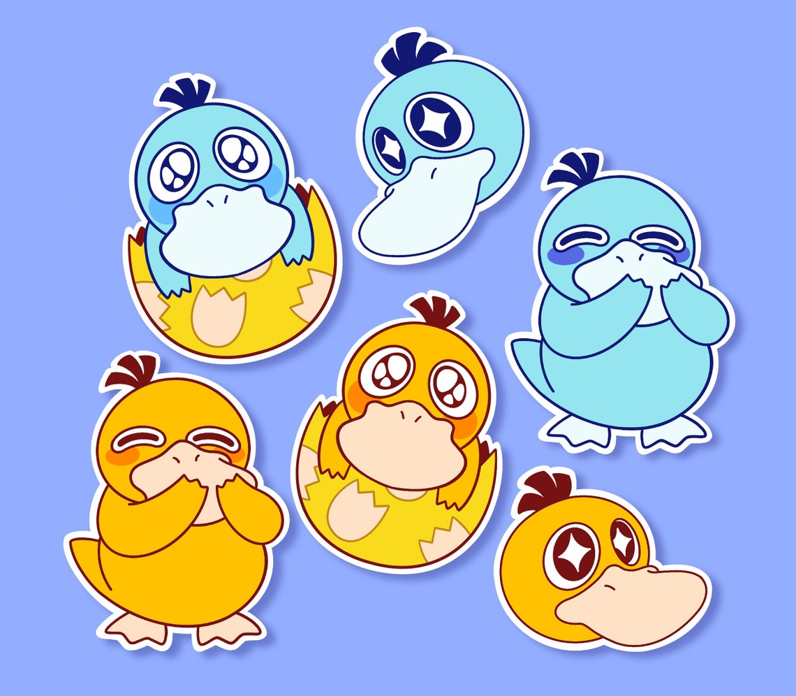 Cute Pokémon Psyduck Vinyl Stickers | Etsy