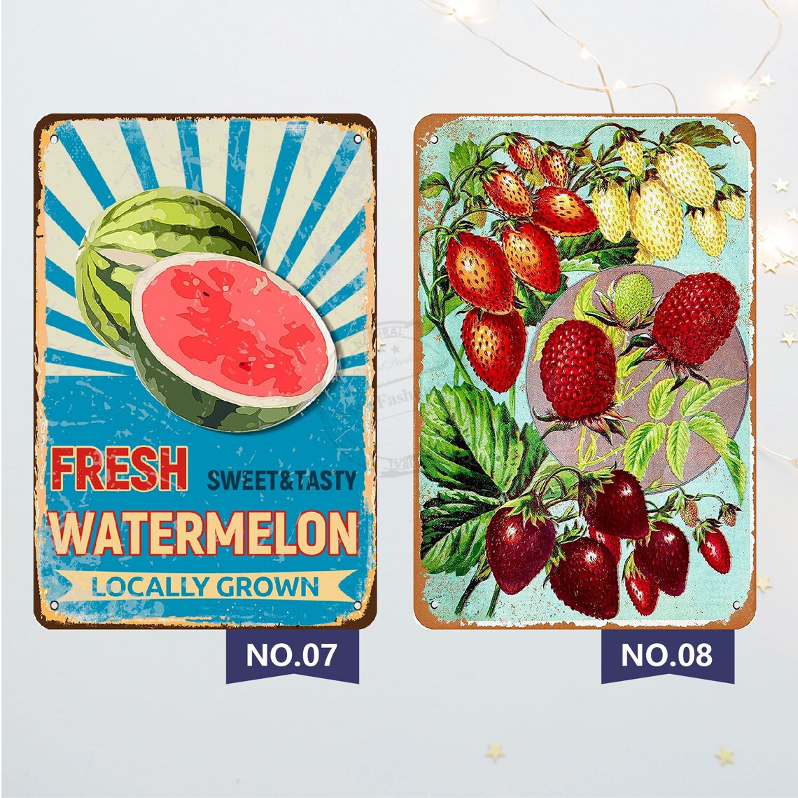 Retro Fruit Signs Metal Tin Signs Posters Restaurant Cafe Bar | Etsy