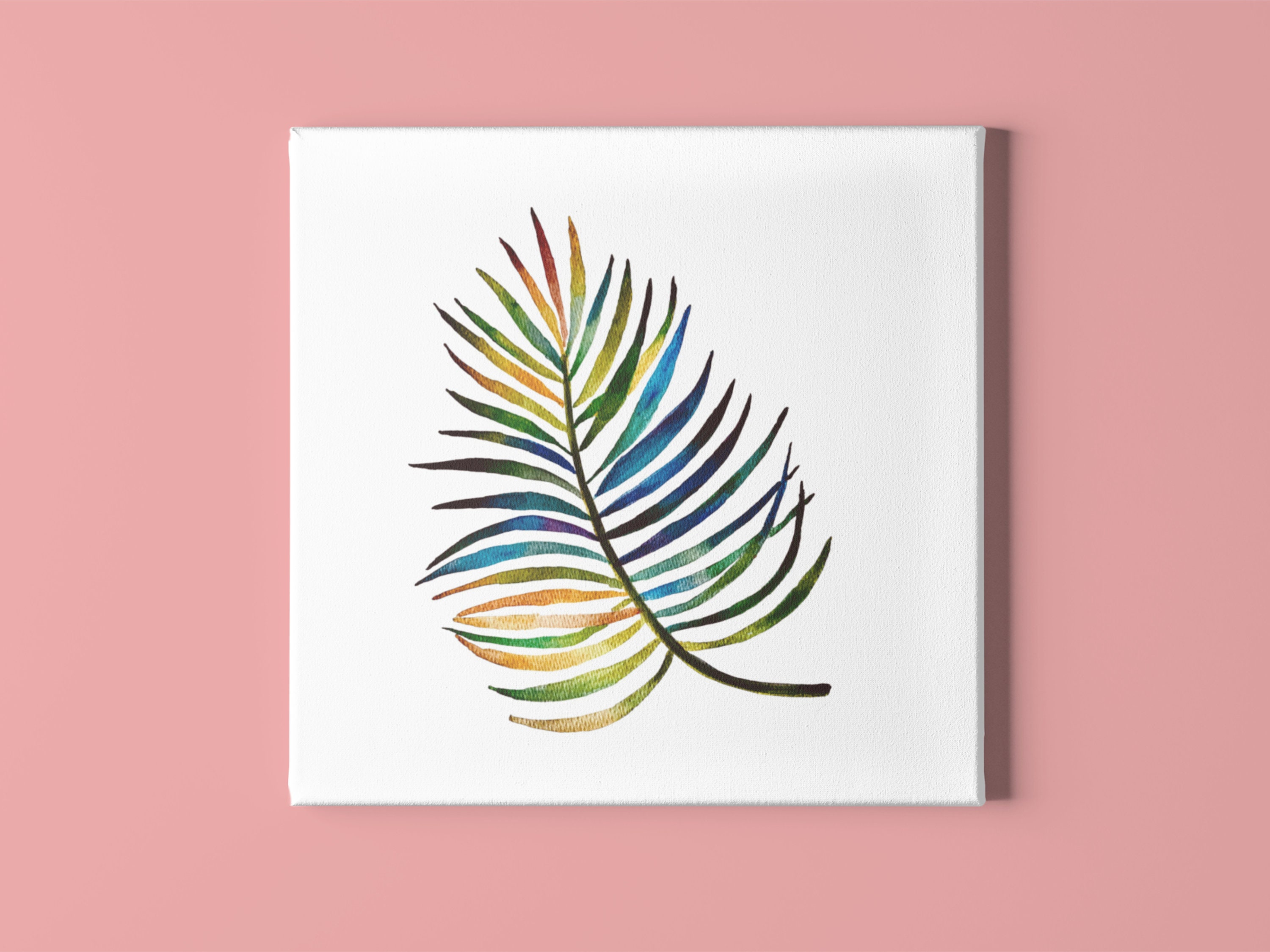 Palm Leaf Art Print, Palm Leaf Printable, Tropical Palm Leaf Download ...