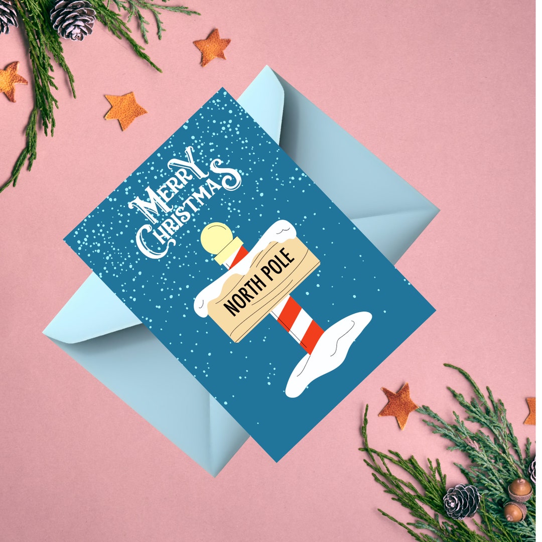 Merry Christmas Printable Digital Card Download, Happy Holidays Digital ...