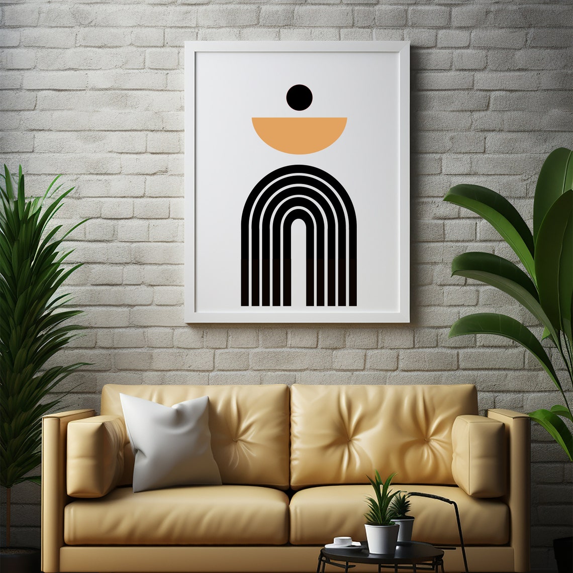 Modern Mid Century Rainbow Print Digital Rainbow Artwork Download Black ...