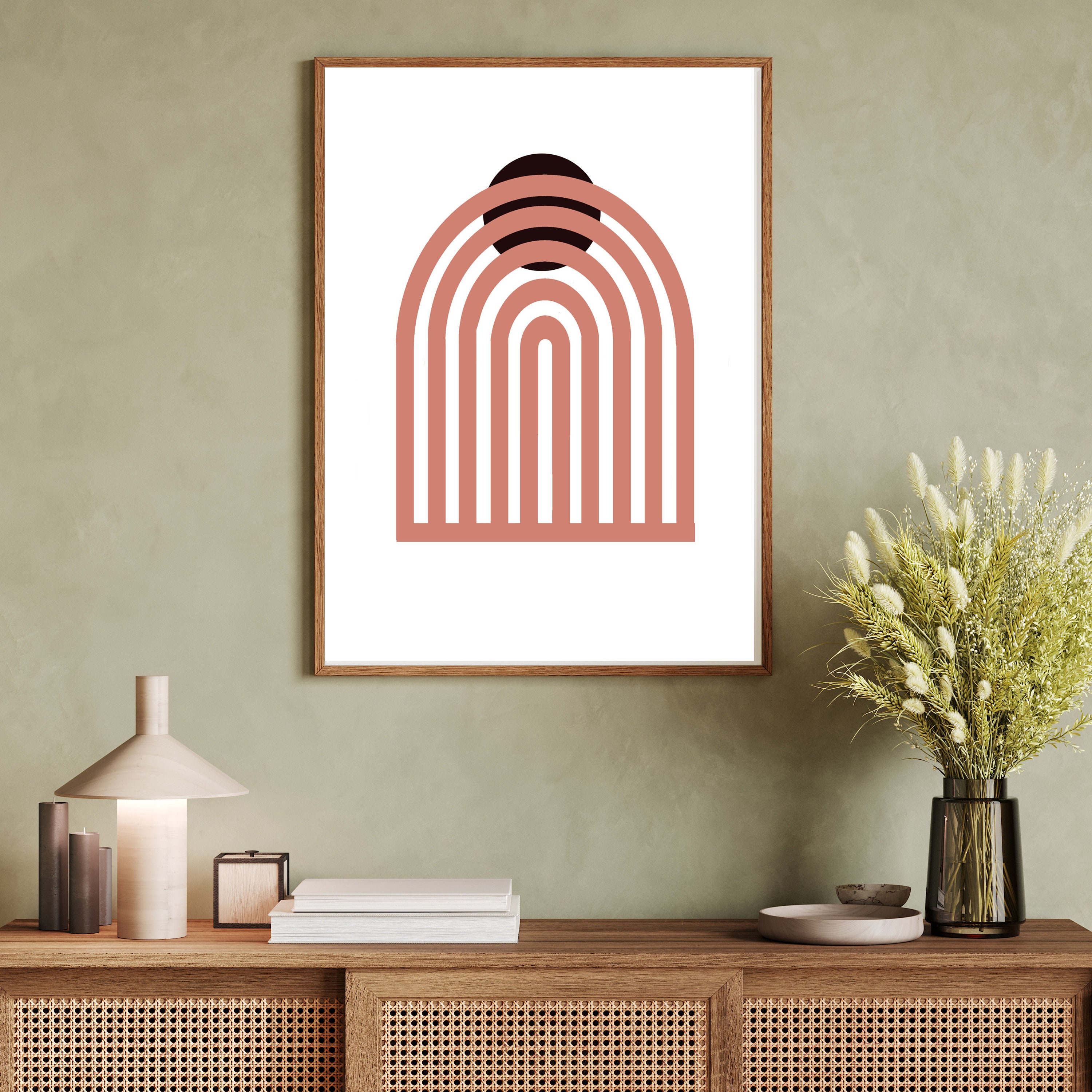 Modern Boho Rainbow Printable, Modern Abstract Rainbow Download, Mid ...