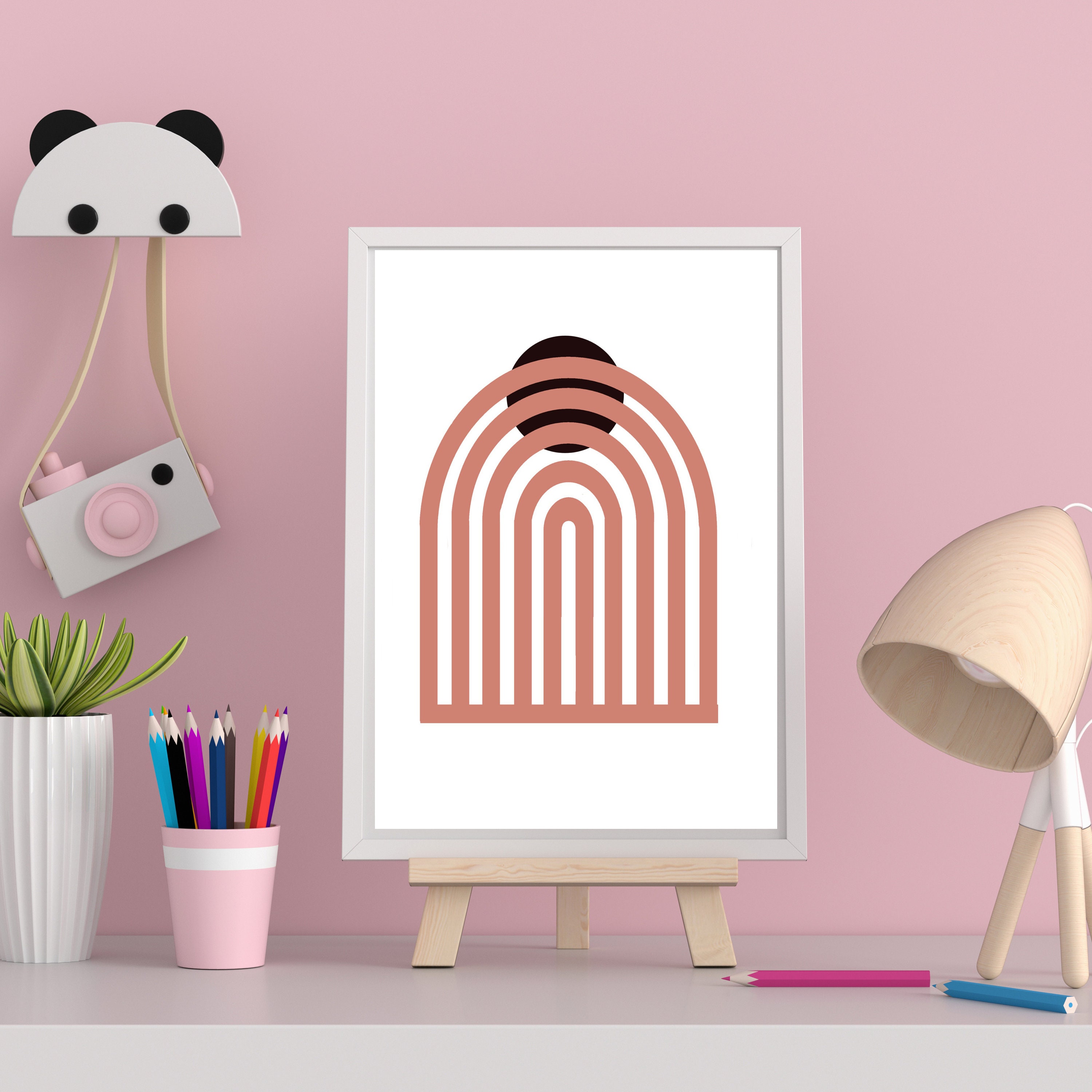 Modern Boho Rainbow Printable, Modern Abstract Rainbow Download, Mid ...