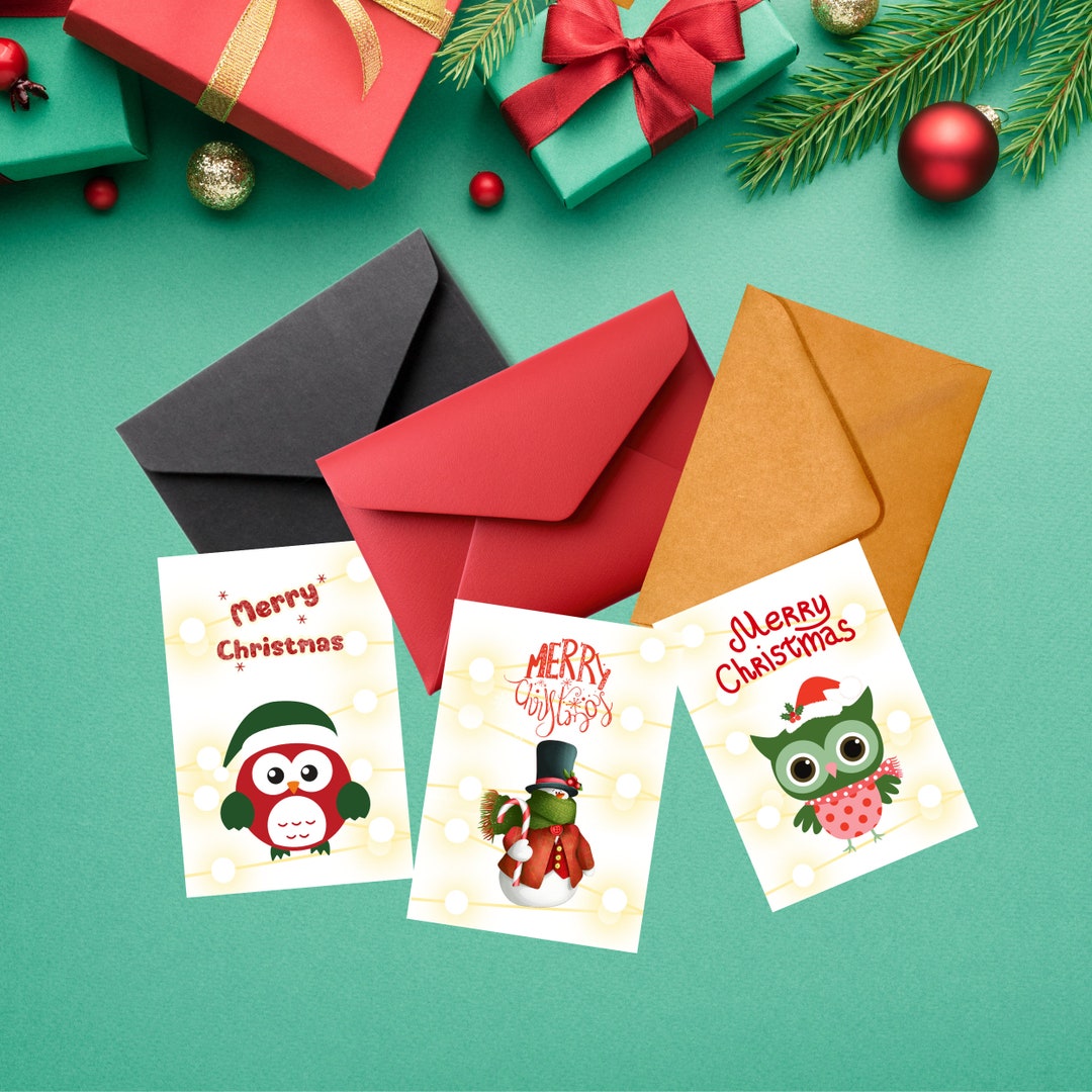 Printable Merry Christmas Digital Card Instant Download, Happy Holidays ...