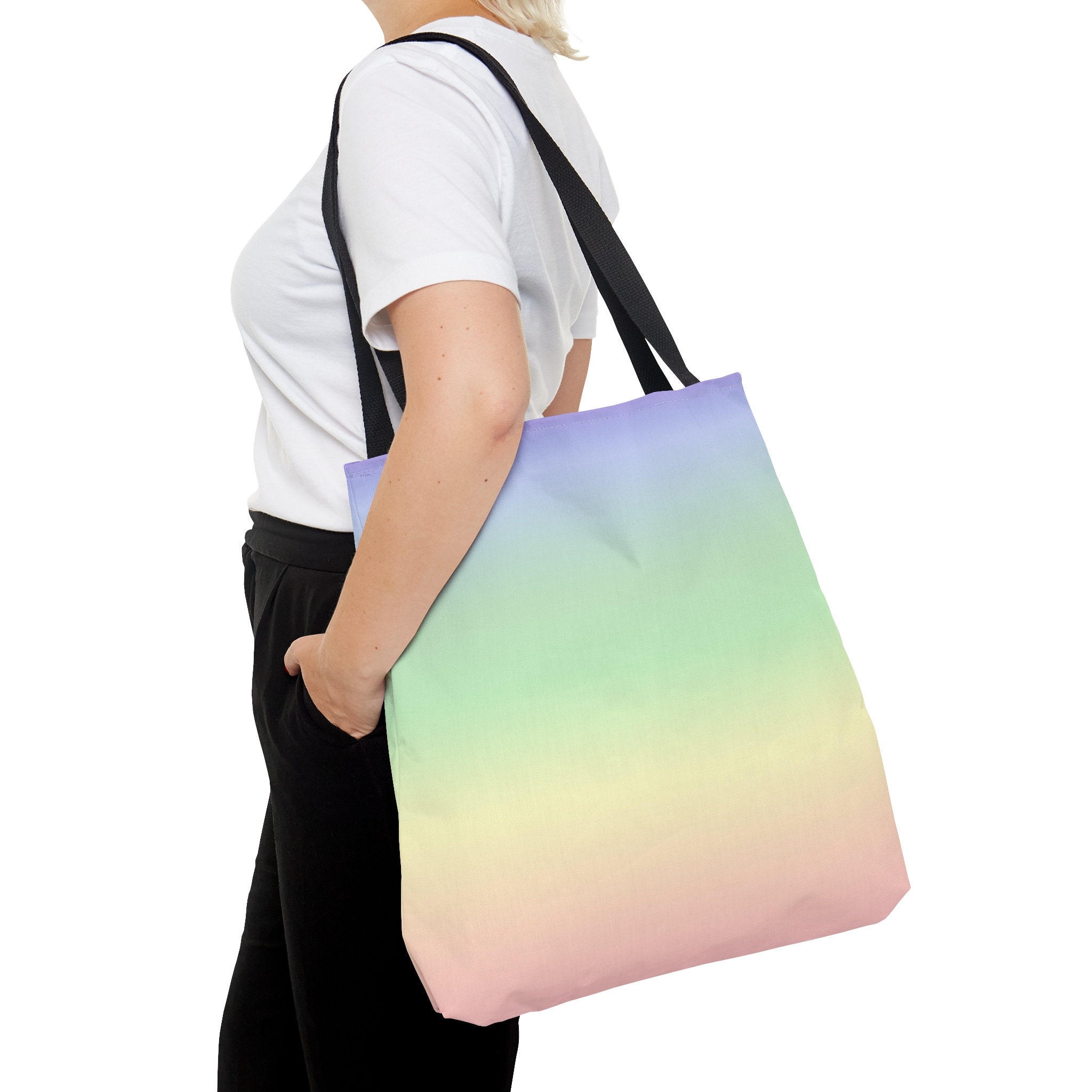 Pastel Tote Bag, Rainbow Colors Bag, Ombre Tote Bag, Gradient Bag ...