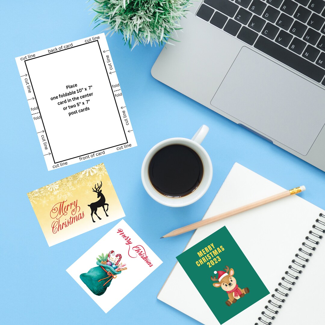 Greeting Card Template Digital Download for 5x7 and 10x7 Printable DIY ...