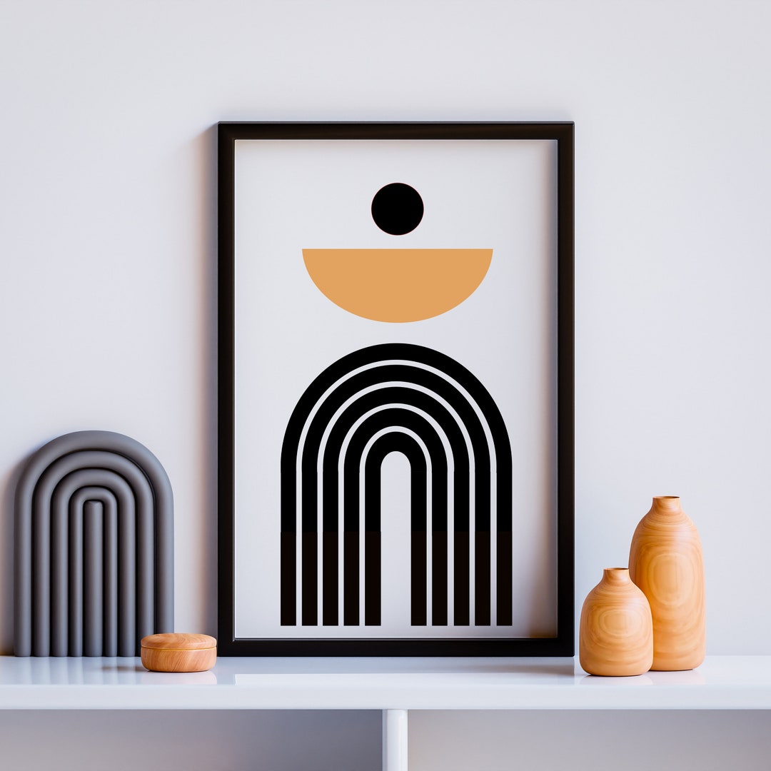 Modern Mid Century Rainbow Print Digital Rainbow Art Work Download ...