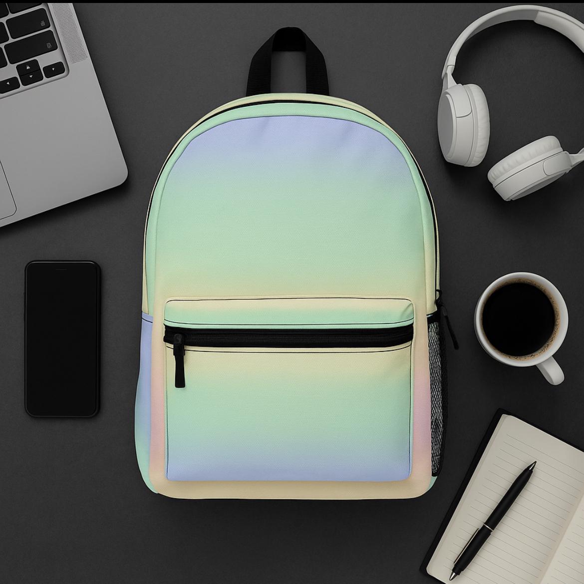 Cute Backpack Ombre Colors Pastel Rainbow Bag for Girls Gradient ...