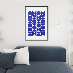 Blue Shapes Art Print Bauhaus Exhibition Poster Bauhaus Digital Art ...