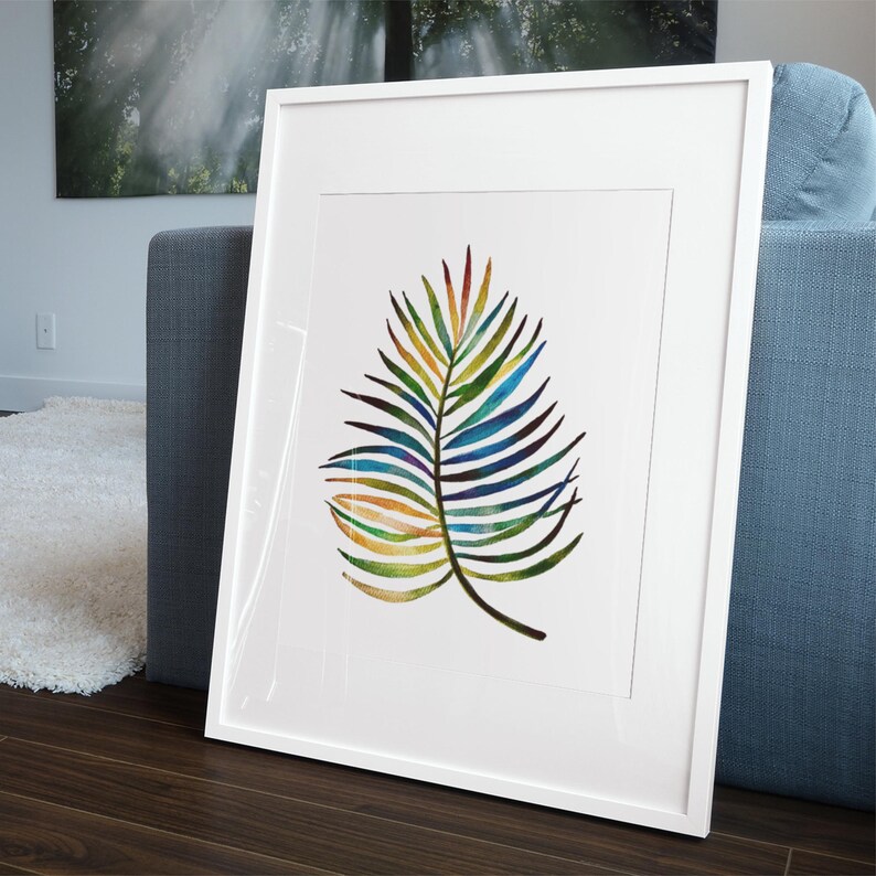 Palm Leaf Art Print Palm Leaf Printable Tropical Leaf Download ...