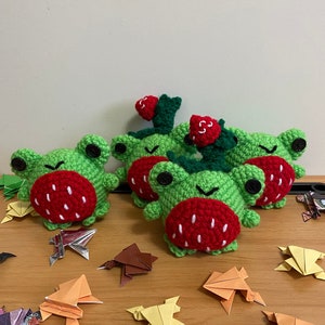 Strawberry Frog Crochet Amigurumi Plush Stuffed Animal Toy | Etsy