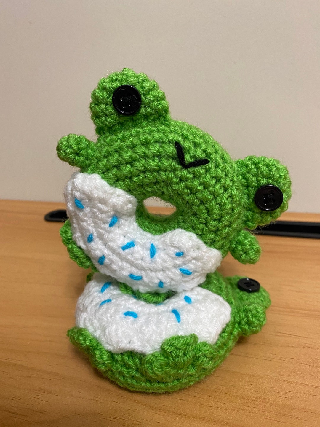 Frog Donut Cute Crochet Amigurumi Plush Stuffed Animal Toy Handmade ...