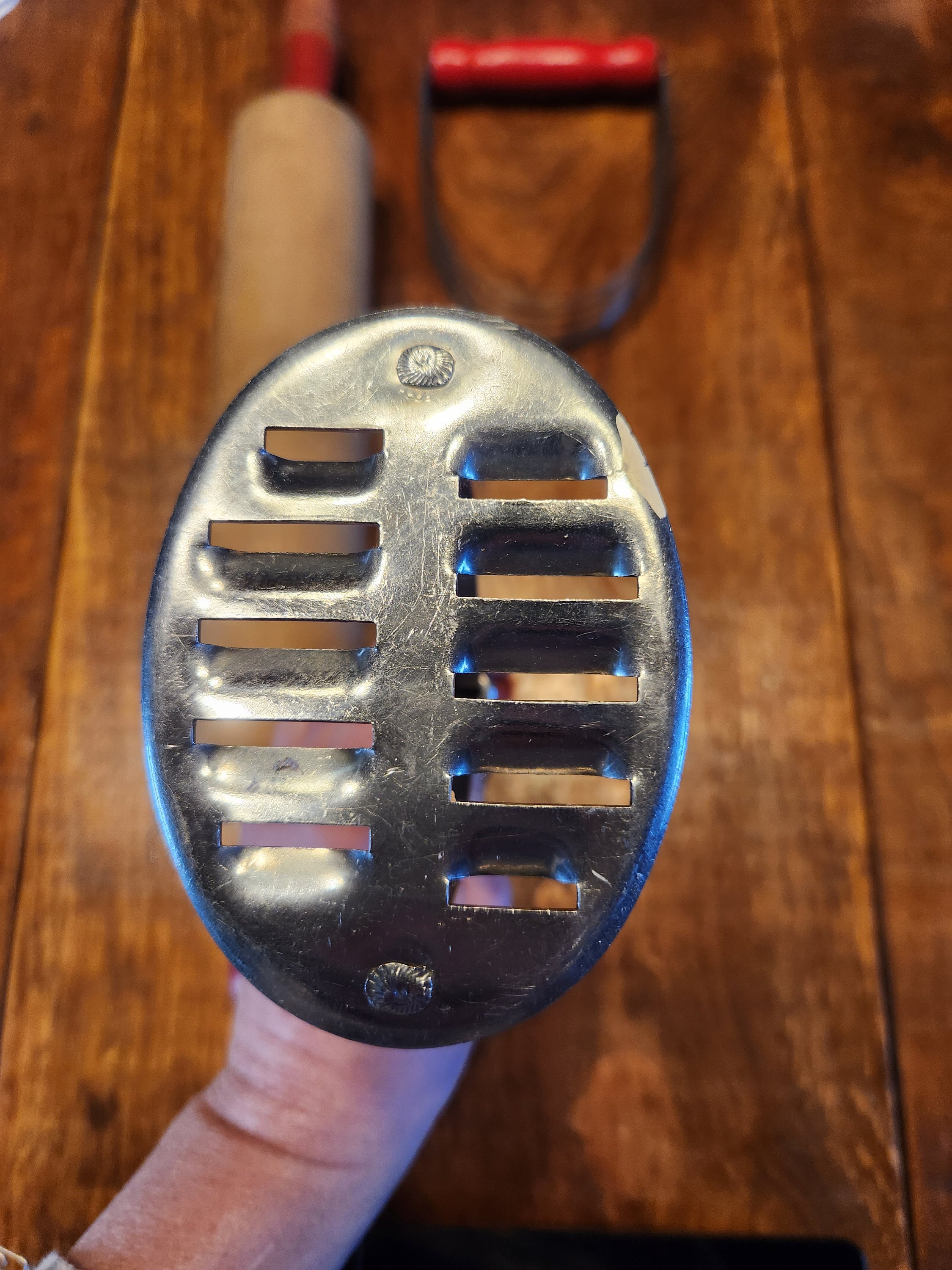 Rolling Pin Wooden Red Handles Androck Pastry Cutter Red Handle Potato ...